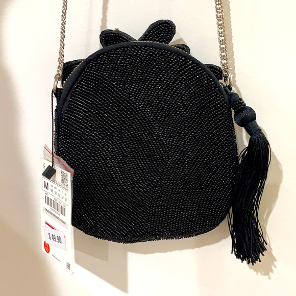 Zara | Bags | Zara Hand Made Bearded Black Purse | Poshmark